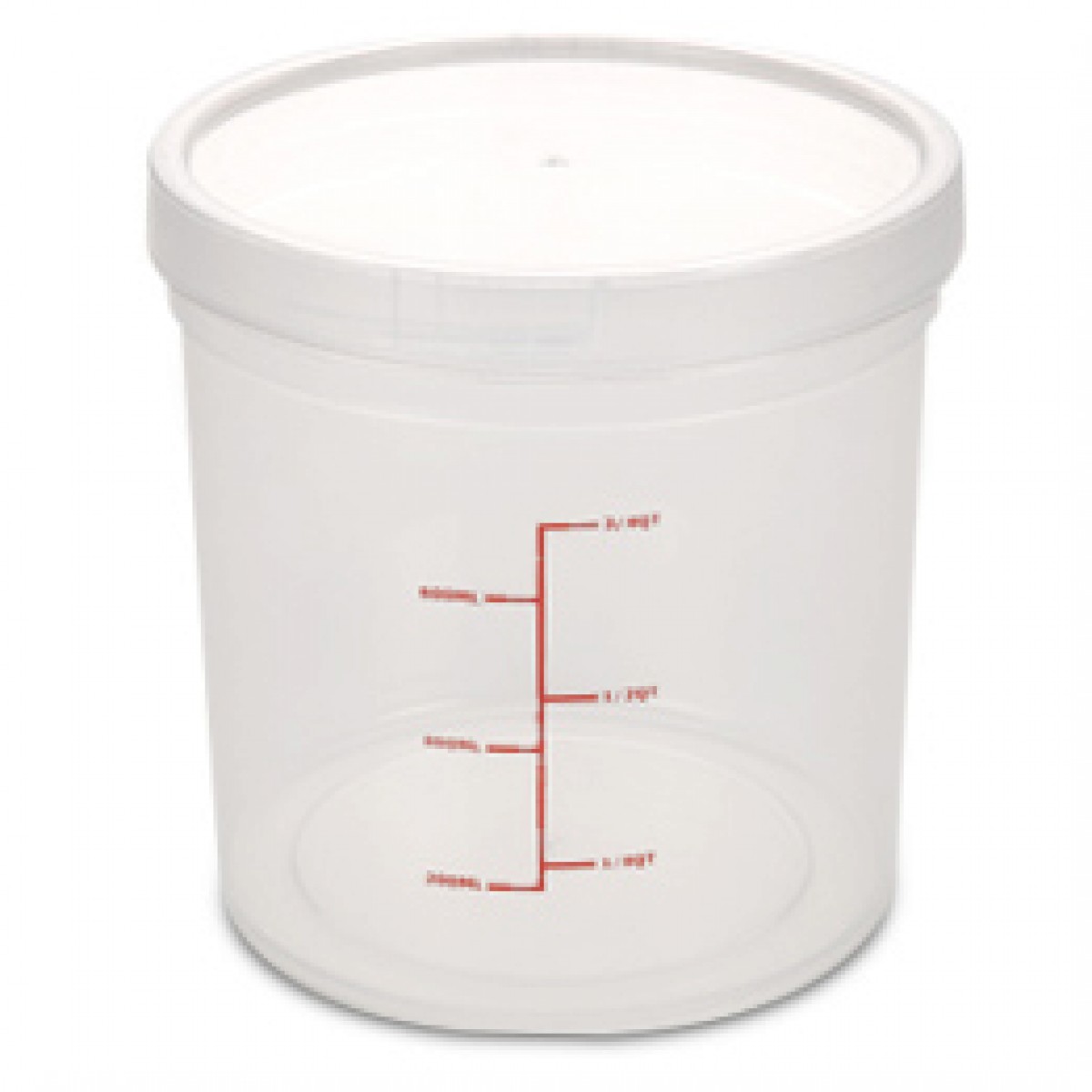 ROUND FOOD CONTAINER WITH MARKINGS (L)